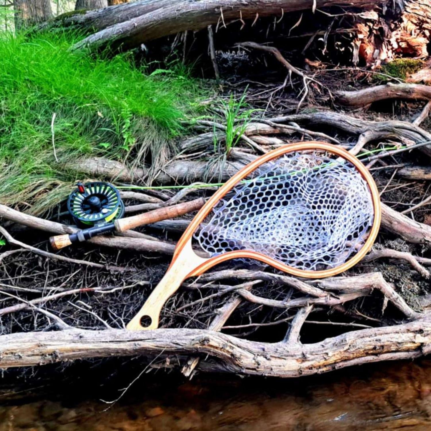 Fly Caster Nets "Curved Single" Hand Crafted Wooden Net